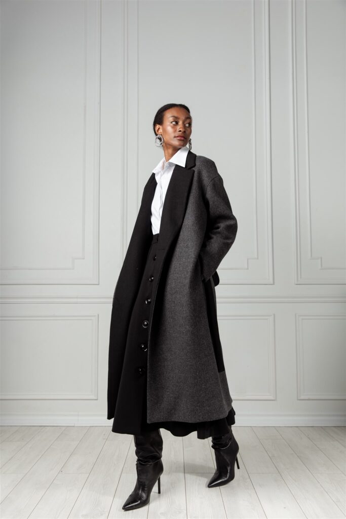 Wool Box Coat with Belt – Luxury Designer Clothing – Claudette Floyd